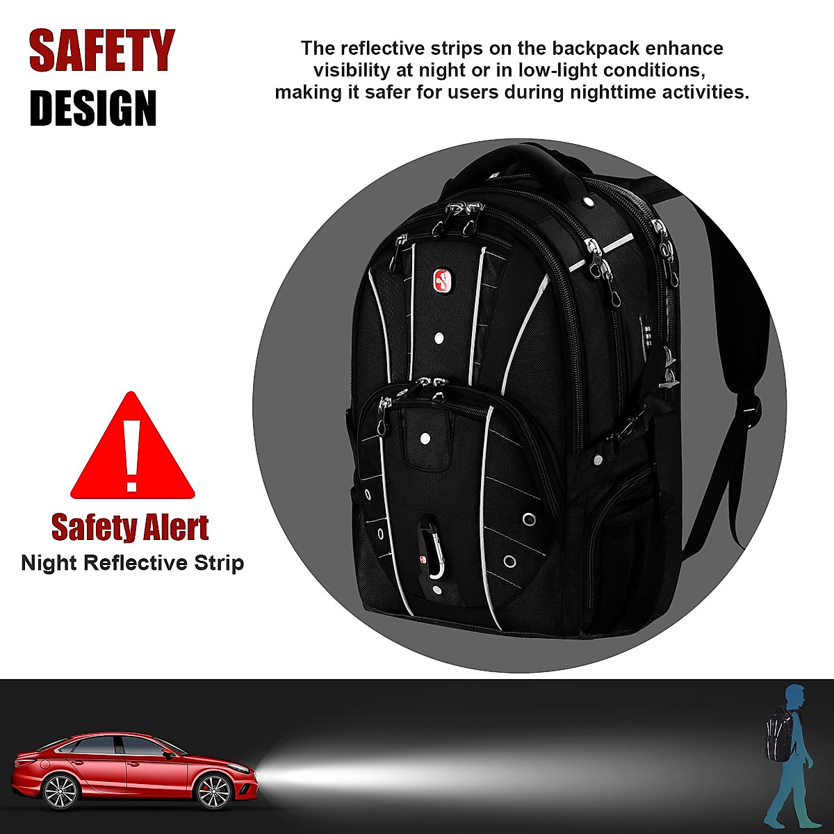 StarCloud Travel Laptop Backpack Men - Heavy Duty, USB 2.0 Charger Port - Durable Commute and College Backpacks Featuring Anti-Theft Lock and Dedicated Laptop & Tablet Protection, Fits 17" Notebook