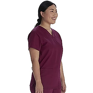 Vital Threads Men and Women Scrubs Set V-Neck Top & Drawstring Pant, VT526C, XL, Wine