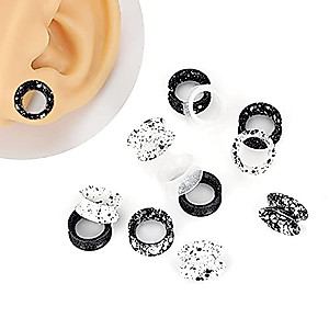Stuppendux 6Pairs Soft Silicone Tunnels Set Ear Expander Tunnels Gauges Plugs Stretchers Double Flared Flesh Tunnels Ear Piercing Jewelry for Women Men 5/8" 16mm