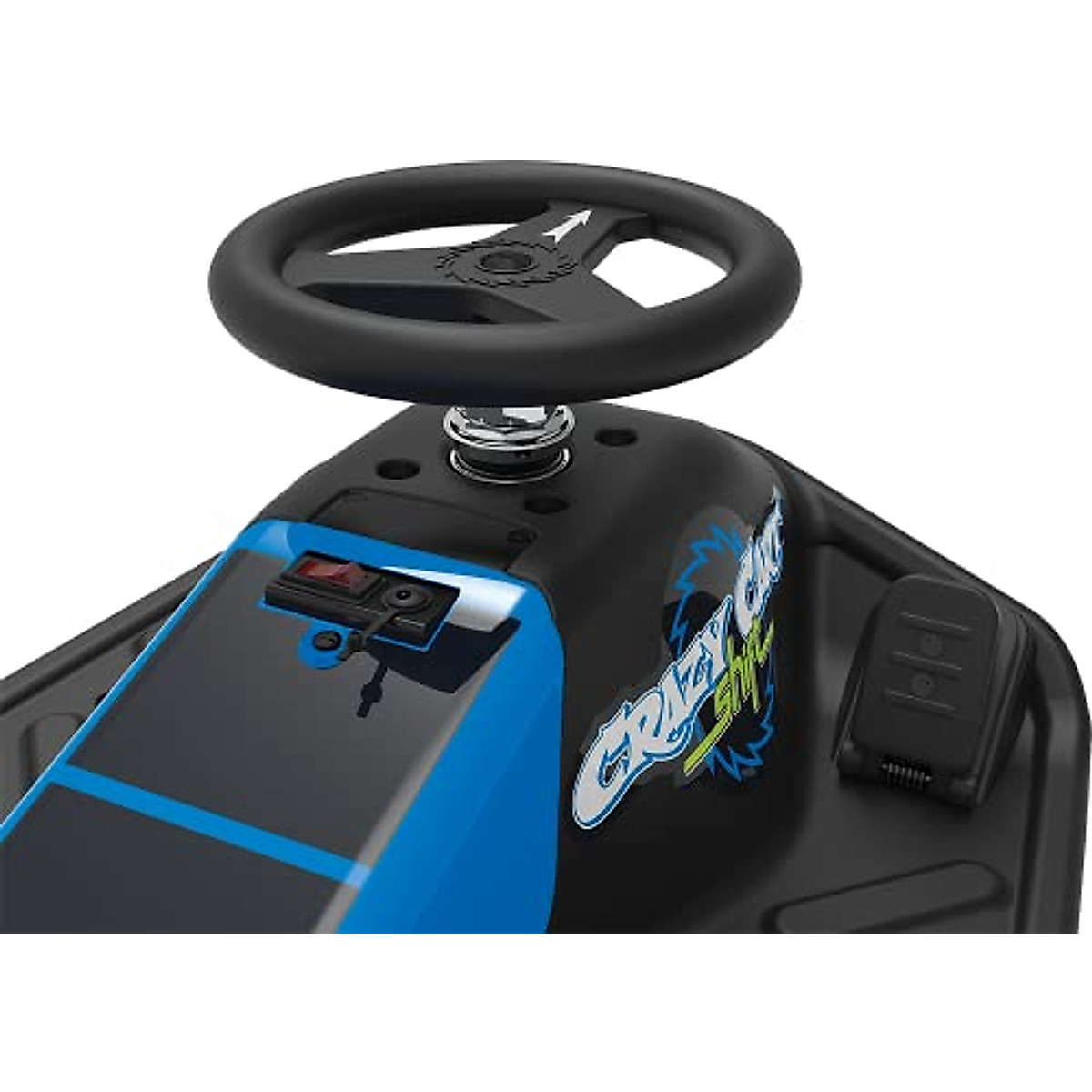 Razor Crazy Cart Shift for Kids Ages 6+ (Low Speed) 8+ (High Speed) - 12V Electric Drifting Go Kart for Kids - High/Low Speed Switch and Simplified Drifting System, for Riders up to 120 lbs,Black/Blue