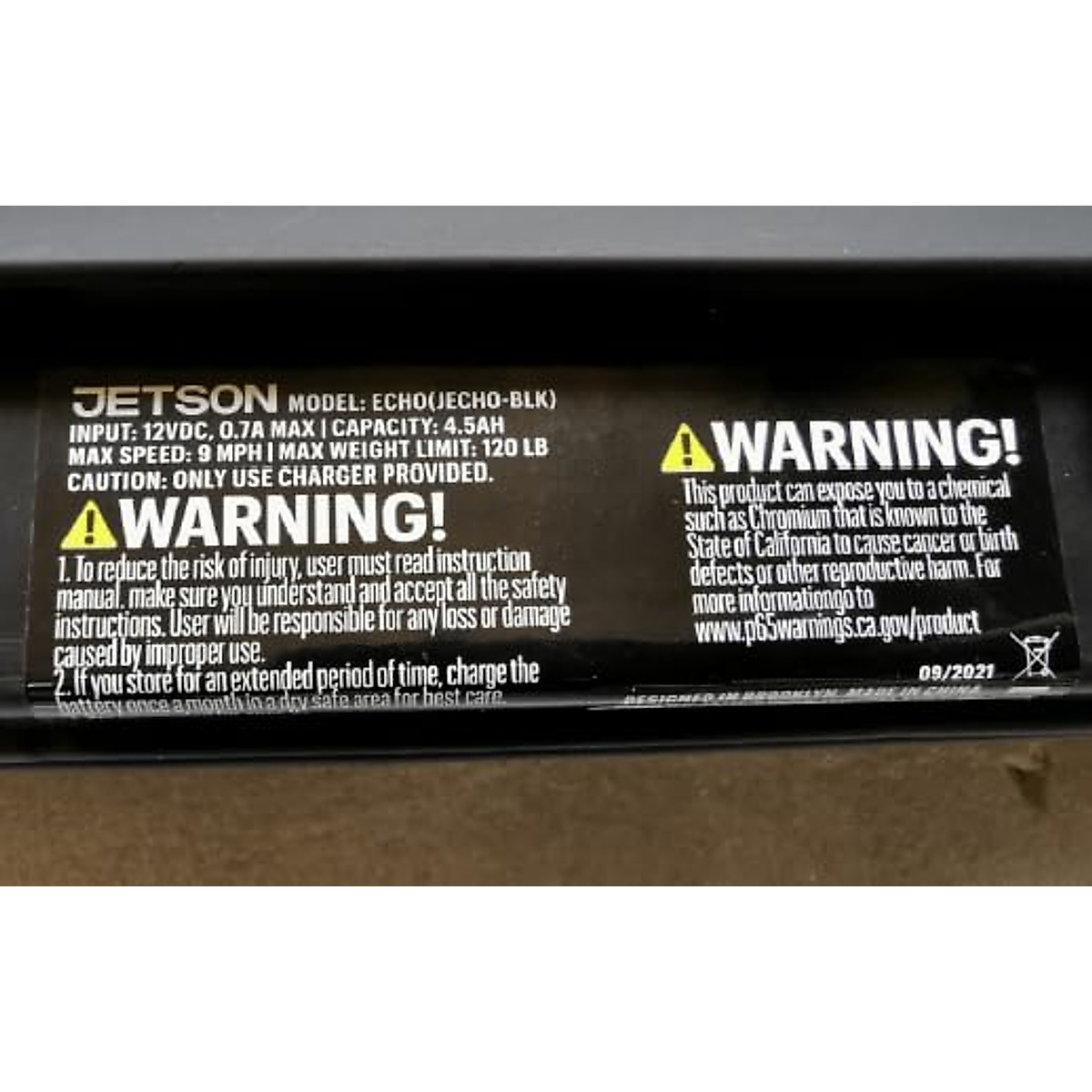 Jetson Echo Kids Electric Scooter, Thumb Throttle, 80-Watt Motor, Up To 9 MPH, Run Time Up To 40 Minutes Per Charge, Ages 8+, Black, JECHO-BLK