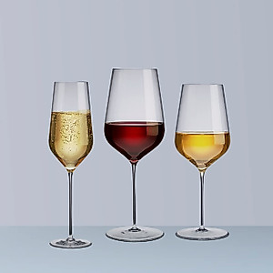 Nude Stem Zero Trio White Wine Glass 14.25 oz, Crystal Clear Wine Glass, | Lead - Free |, Stem Unique Modern Wine Glasses, Perfect for Cocktail