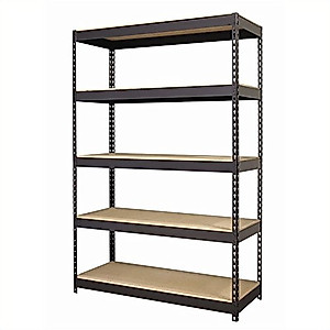 Iron Horse 3800 Riveted Steel Shelving 5-Shelf 18Dx48Wx72H Black