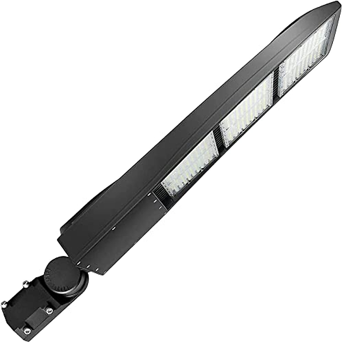 450W LED Parking Lot Light 63000LM Commercial Outdoor Light 5000K Dimmable LED Shoebox Area Light (1500W HID/HPS Equivalent), Slip Fitter Mount IP65 Waterproof, 100-277V AC UL&DLC Listed