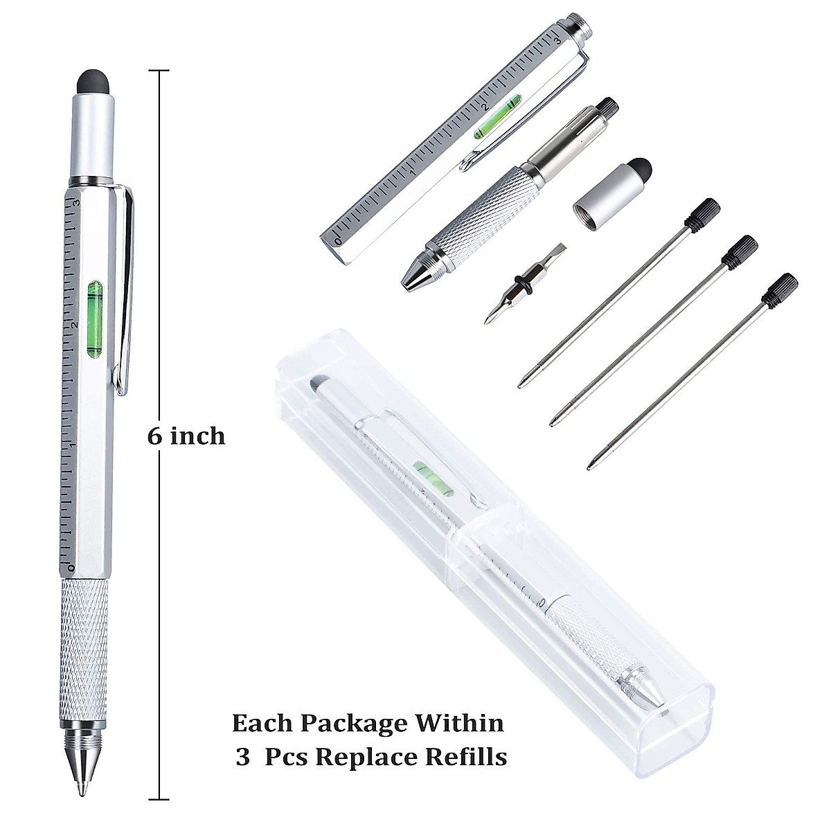 Stocking Stuffers for Men,Christmas Gifts Ideas for Dad Engineer Woodworkers Teachers Multitool Pen,Birthday Gifts for Dad, Husband, Grandpa, Dad Gifts from Daughter