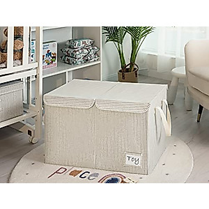 StorageWorks Set of 3 Kids Toy Chest, Storage Bin with Flip-Top Lids, Storage Bins for Clothes