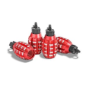 Aluminum Valve Stem Caps, 4 Pcs Creative Styling Car Wheel Tire Valve Caps for Car Truck Motorcycle Bike (Red)