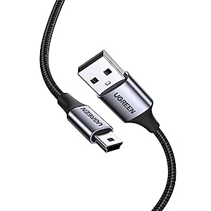 UGREEN Mini USB Cable USB 2.0 Type A to Mini B Cable Nylon Braided Charging Cord Compatible for GoPro Hero 3 Hero HD PS3 Controller MP3 Player Dash Cam Digital Camera GPS Receiver PDA 10FT