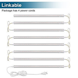 Barrina T5 Grow Lights, Full Spectrum, 2ft 80W (8 x 10W, 500W Equivalent), LED Grow Light Strip for Greenhouse, Plant Grow Shelf, Plug and Play Easy Installation, Yellow, 8-Pack