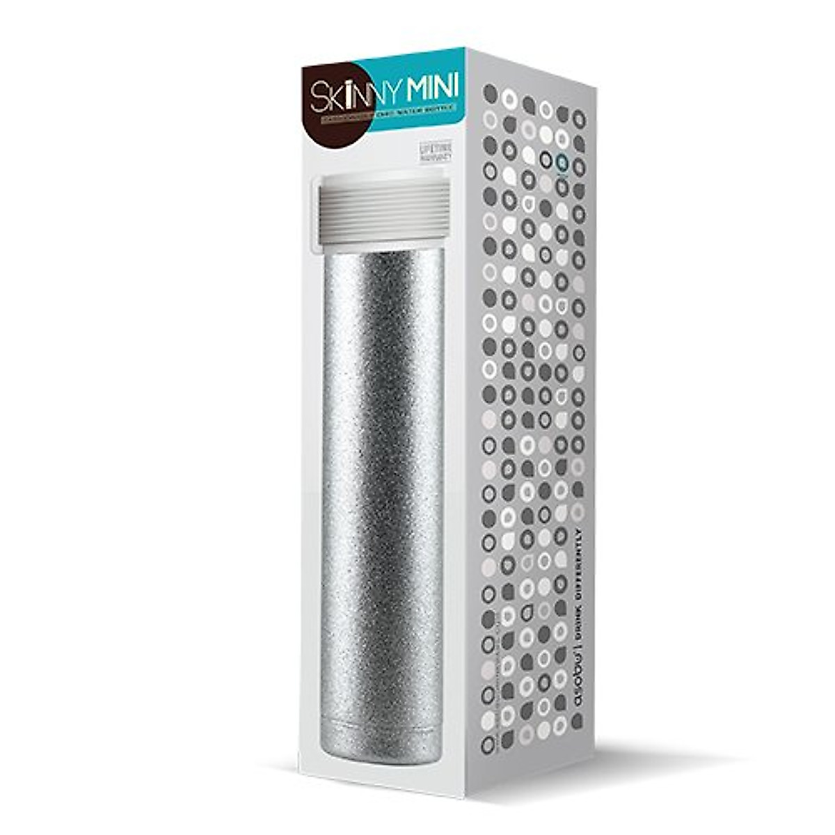 asobu Skinny Glitter Fashon Forward Double Walled Stainless Steel Insulated Water Bottle Bpa Free 8 oz (Nude)