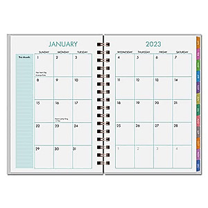African American Expressions 2023 Dated Planners – Hardcover Weekly & Monthly Planner Celebrating Black Culture & History, 12 tabs, Twin-Wire Binding, Snap Button Closure – Too Blessed to be Stressed