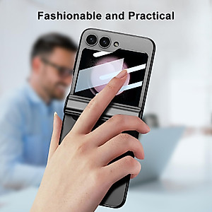 DOOTOO for Samsung Galaxy Z Flip 5 Case Magnetic Hinge Protection Cover with Screen Protector All-Inclusive Shockproof Case for Galaxy Z Flip 5 (2023) (Black)