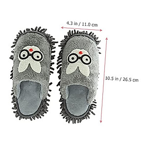 VILLCASE 1 Pair Mop Slippers Cute Slippers Microfiber Mops Cleaning Mops Floor Cleaner Microfiber Shoes Cover Cleaning Slipper Cartoon Mopping Slipper Cartoon Mop Slippers Winter Slipper