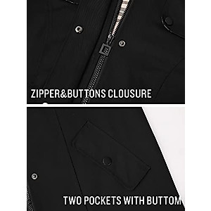 SaphiRose Women's Long Hooded Rain Jacket Outdoor Raincoat Windbreaker(Black,Medium)