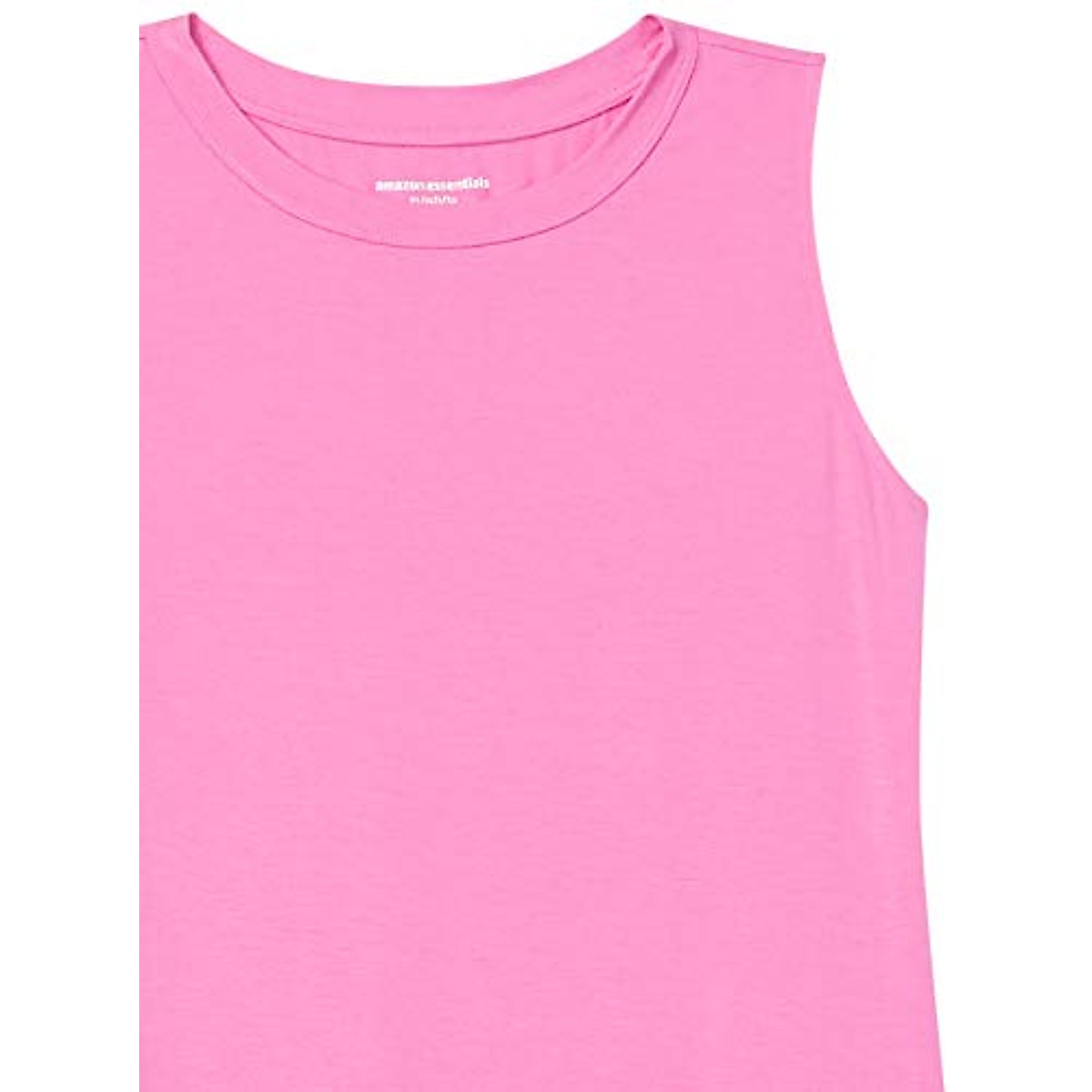 Amazon Essentials Women's Relaxed-Fit Sleeveless Muscle Tank Top, Bright Pink, Large