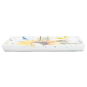 DEMDACO Dean Crouser Sunflower Watercolor Yellow 7.5 x 5 Glossy Ceramic Stoneware Decorative Tray