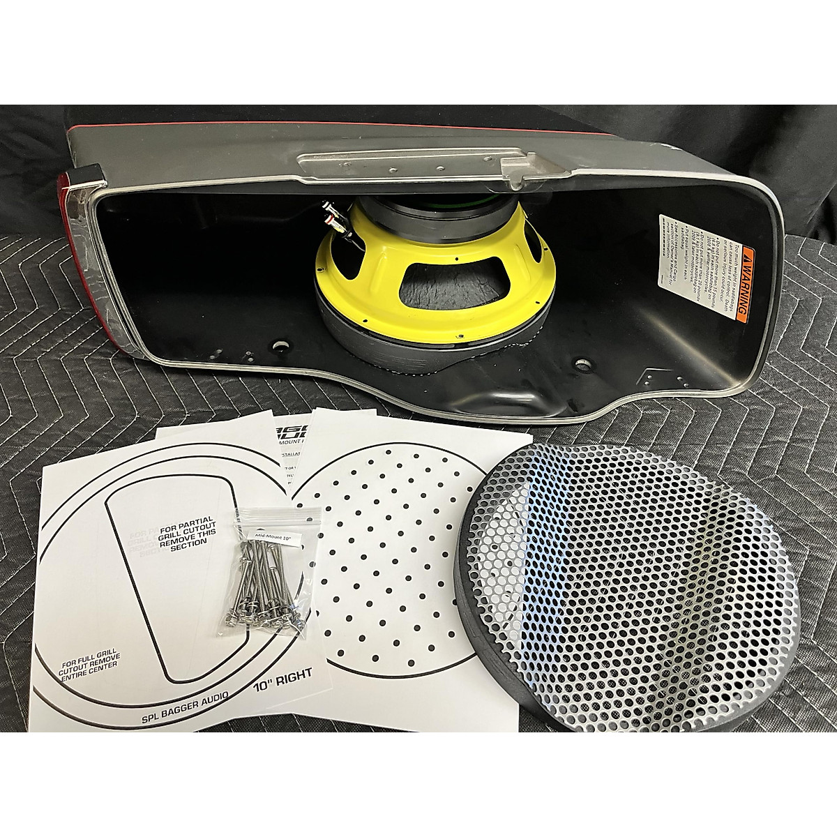 SPL Bagger Audio Harley Saddlebag 10" Mid-mount Inside Speaker Adapter Mounting Rings & Install Kit 2014-2022