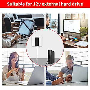 MEROM 12V Power Supply Adapter Compatible with Seagate, WD Western Digital My Book External Hard Drive Charger Cord WD5000H1U-00 - US Plug