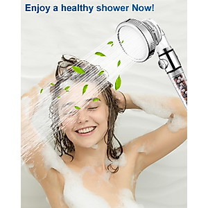 Luxsego Filter Beads fit for Filtered Shower Head, Replacement Showerhead Beans for Purifying Water, 5 oz Anion Mineral Balls Rejuvenate Dry Skin & Hair, 3 Kinds of Ionic Stones Refills Hand Shower