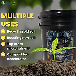 GreenGro Earthshine - Biochar & Humic Acid Blend/Activated Charcoal/Sequesters Carbon/Organic Soil Booster, Top Soil, Plant Food/Compost Tea Accelerator/Derived from Worm Castings / 5lb