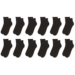 Hanes mens X-temp Cushioned Ankle Socks, 12-pair Pack Casual Sock, Black, 6 12 US