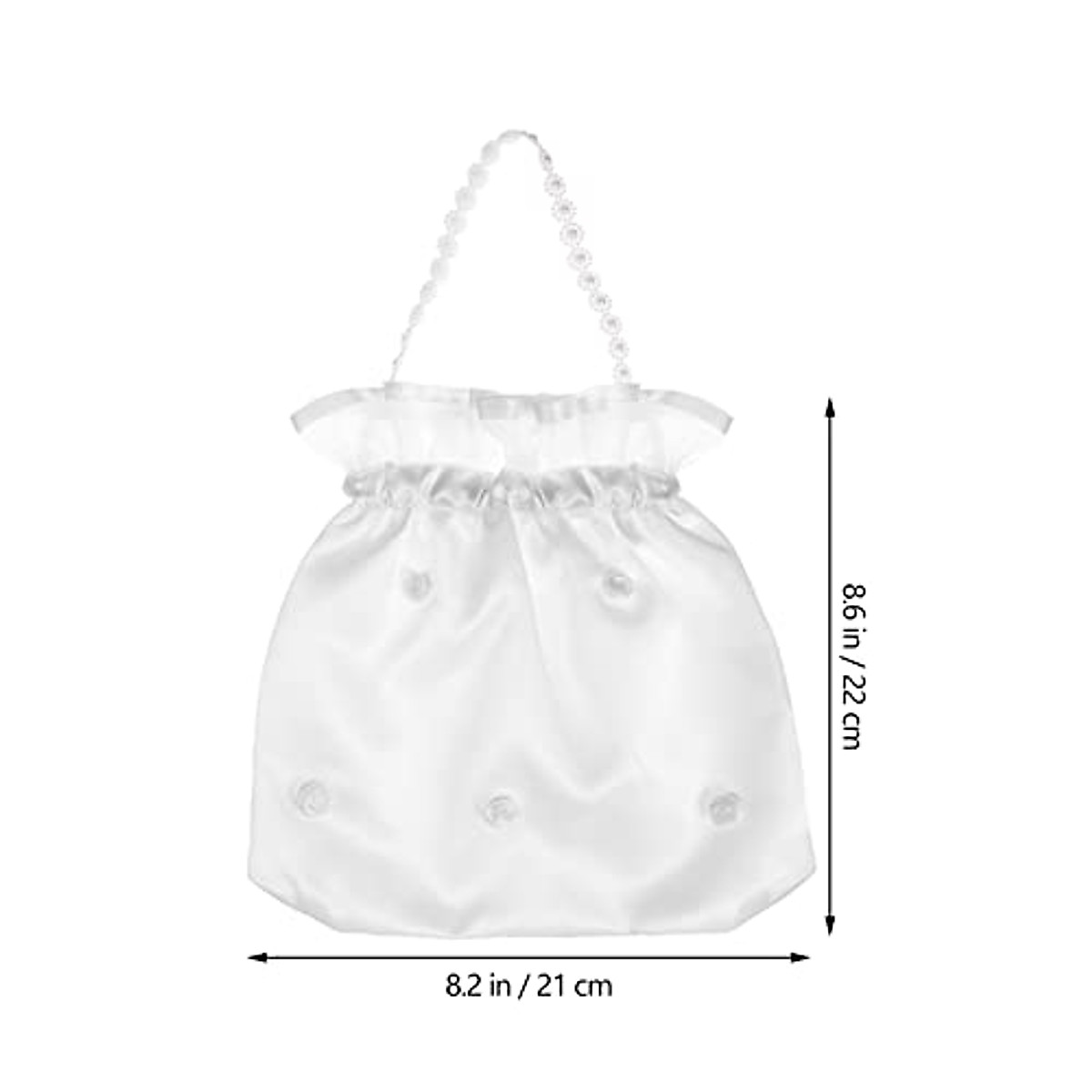 balacoo Wedding Bag Bride Bag White Bridal Bridesmaid Flower Decorated Bag， Bridal Purse Wedding Favor