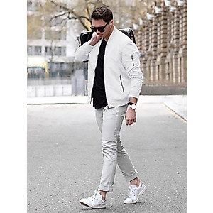 TACVASEN Bomber Jacket Men Varsity Jacket for Men Jackets for Mens Lightweight Bomber Jackets for Men Light Windbreaker Jackets Light Windproof Jacket