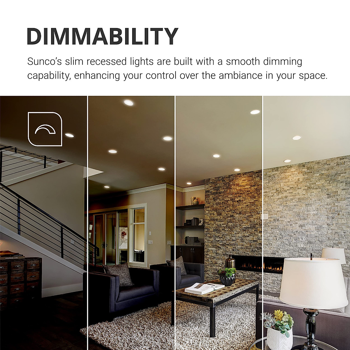 Sunco Lighting 6 Pack Recessed LED Lights Canless 4 Inch Eyeball Gimbal 12W, Selectable 2700K/3000K/3500K/4000K/5000K, Angled Directional Light with Jbox, Ultra Slim Dimmable, ETL