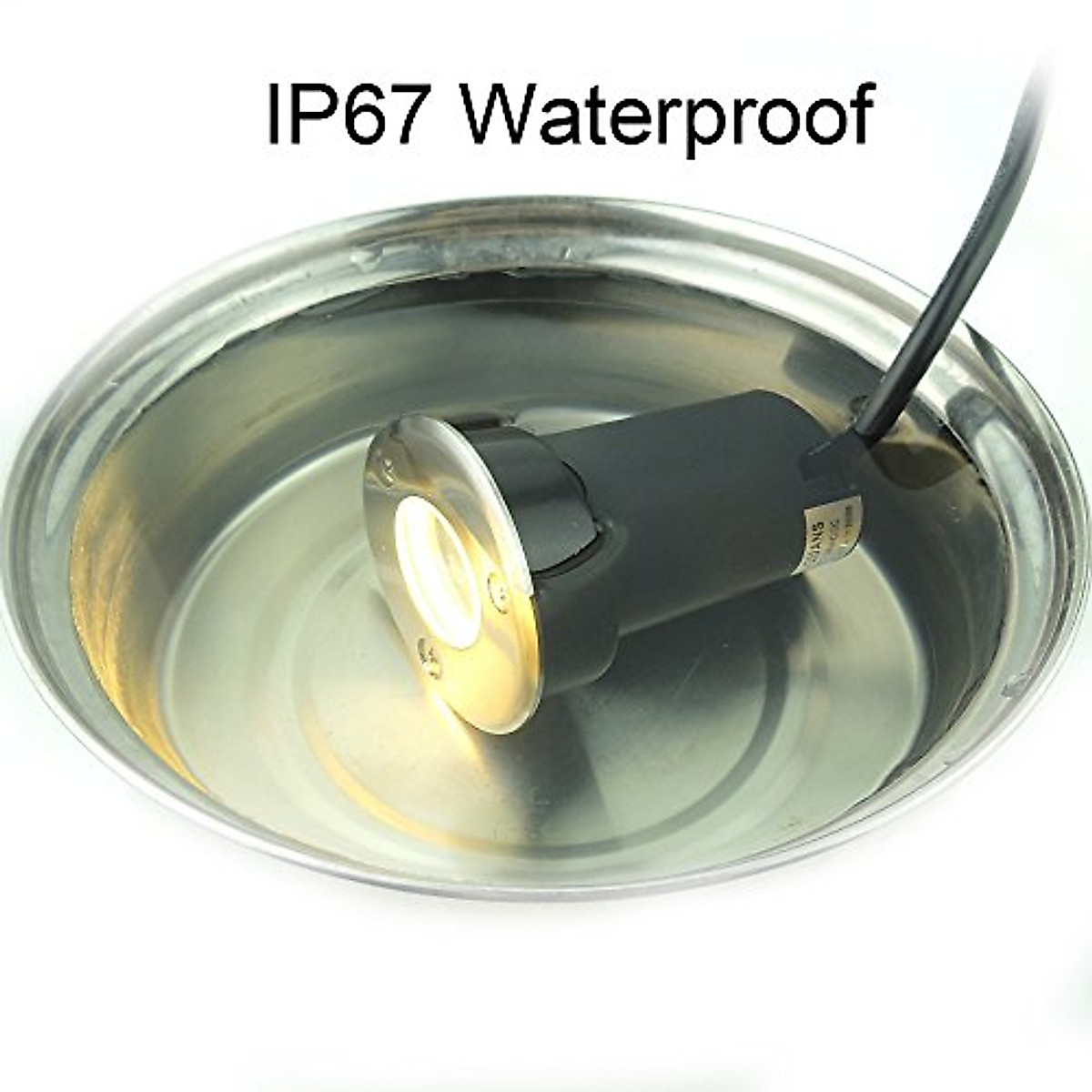 QUANS 3W Watt 12V 24V DC AC Low Voltage in Ground Well Outdoor LED Light, in-Ground Landscape Lighting Spotlight for Deck, Step, Pathway, Driveway, Garden, Yard, Patio (Warm White, 12 Pack)