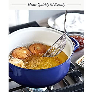 Merten & Storck European Crafted Enameled Iron, Round 7QT Dutch Oven Casserole with Lid, Cobalt Blue