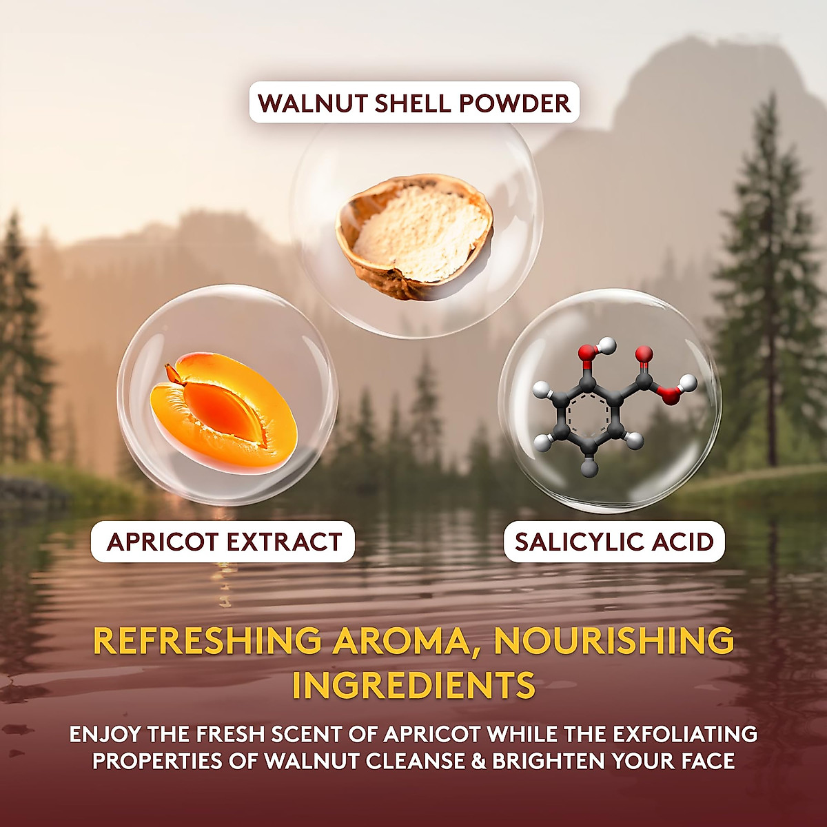 Apricot Facial Scrub for Blemish Control Removes Dirt and Oil leaves Skin Freshly Cleansed,Moisturized&Energized Helps Clear Blemishes,Minimize Pores,Leaves Skin Smooth Alcohol,Sulfate,Paraben Free Made in USA 6oz