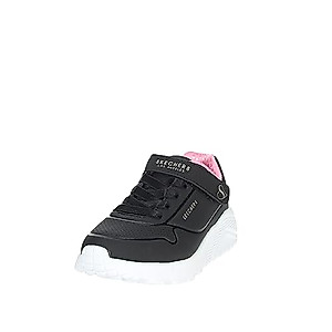 Skechers Kids Twinkle Toes Uno Lite Sneaker, Black/Rose Gold, 4