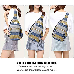 Kamo Sling Backpack Chest Shoulder Bag Crossbody Cycling Travel Hiking Daypack for Men Women With Earphone Hole