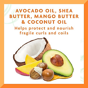 Cantu Avocado Curling Cream with Shea Butter, Mango Butter, & Coconut Oil, 12 Ounce