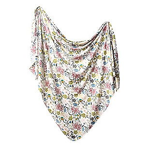 Large Premium Knit Baby Swaddle Receiving Blanket "Olive" by Copper Pearl