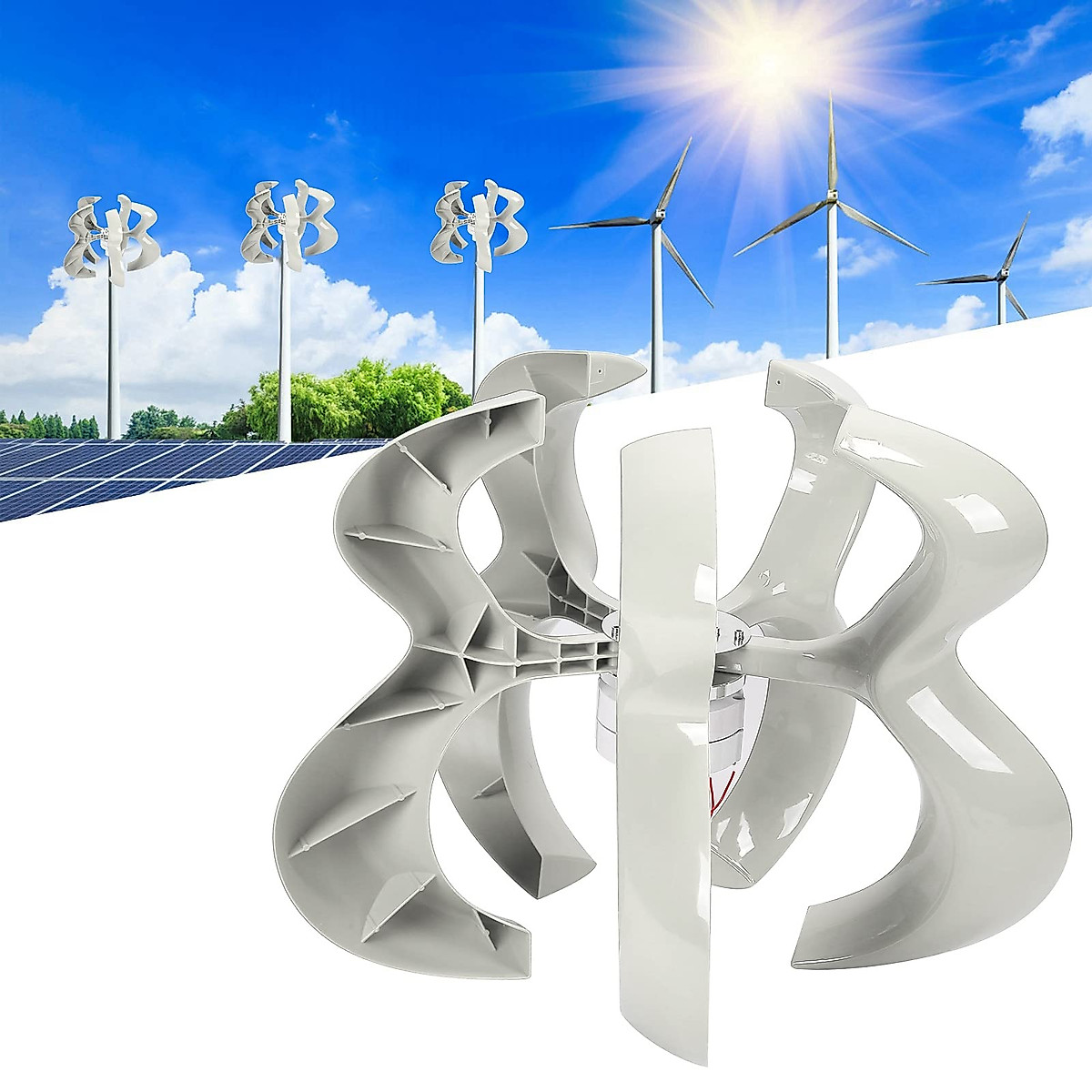 Wind Turbines Kit 600W Automatic Wind Turbine Kit Wind Power Generator Direction Adjustment Wind Turbines Generator for Home Marine Industrial Energy (48V)