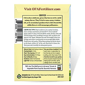 The Old Farmer's Almanac Heirloom Organic Chive Seeds - Approx 250 Seeds