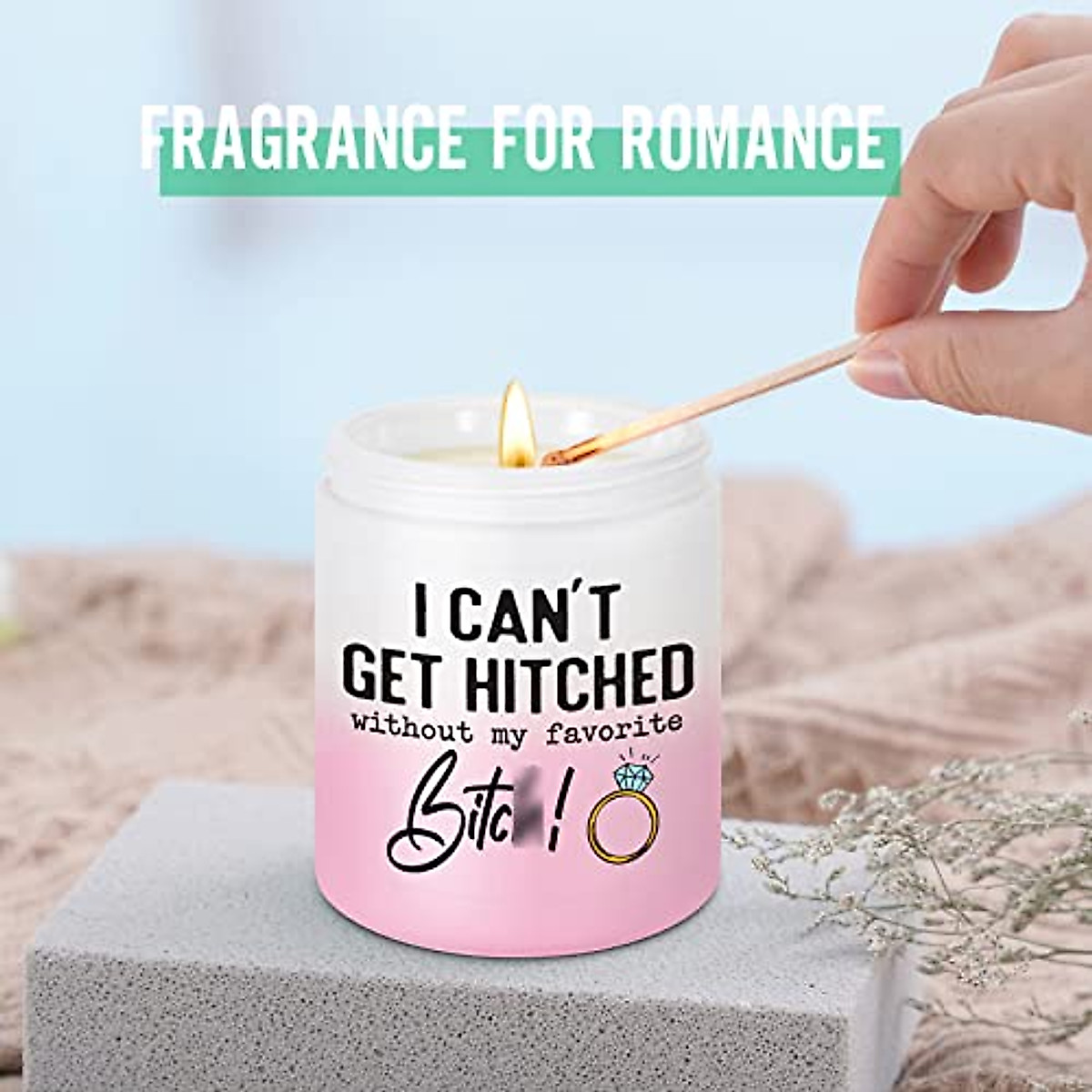 GSPY Candles, Bridesmaid Proposal Gifts, Funny Bridesmaid Gifts - Bridesmaid Candle Gift - I Can’t Get Hitched Without - Maid of Honor Proposal Gifts, Matron of Honor Gifts, Bridesmaids Gifts