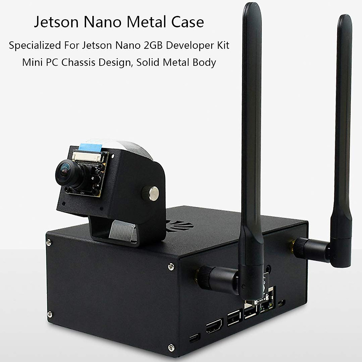 Bicool Jetson Nano Metal Case (E) /Enclosure for Jetson Nano 2GB Developer Kit with Reset and Power Buttons, Camera Holder, Compatible with Waveshare IMX219 Series Camera, Cooling Fan Fan-4010-5V