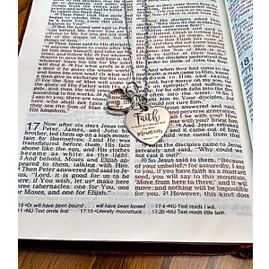 HOPE INSPIRED Real Mustard Seed Necklace Heart Faith Necklace for Women Christian Gifts (Faith Can Move Mountains)