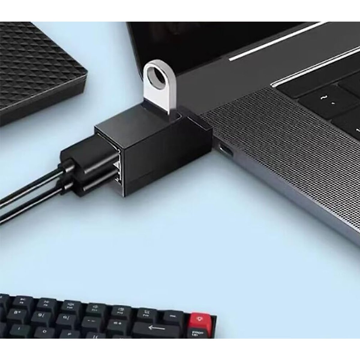 3-Port Mini USB 3.0 Hub, USB Expansion Hub, Snlrntin USB Adapter Multi USB Port for Laptop, MacBook, Mac Pro, Mac Mini, iMac, Tablet and More
