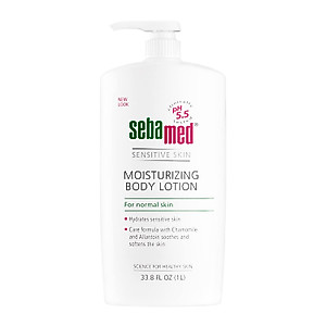 seba med Moisturizing Body Lotion pH 5.5 for Sensitive Skin Dermatologist Recommended Moisturizer 33.8 Fluid oz (1 Liter)