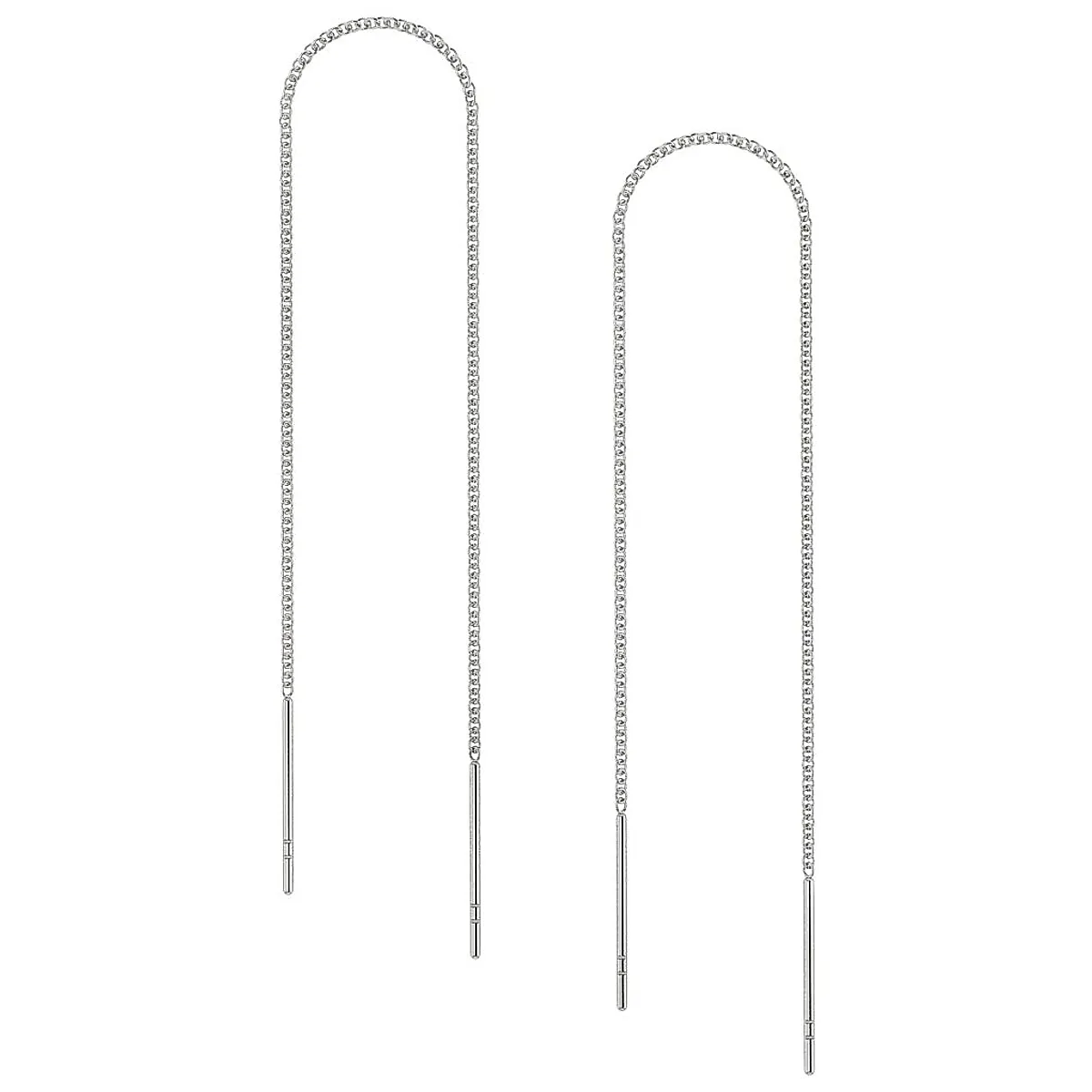 Benevolence LA Threader Earrings for Women | Gold Dangle Long Chain Threaders | Double Piercing Earrings | Pull Through Jewelry Accessories | Valentines Day Gifts Ideas for Her