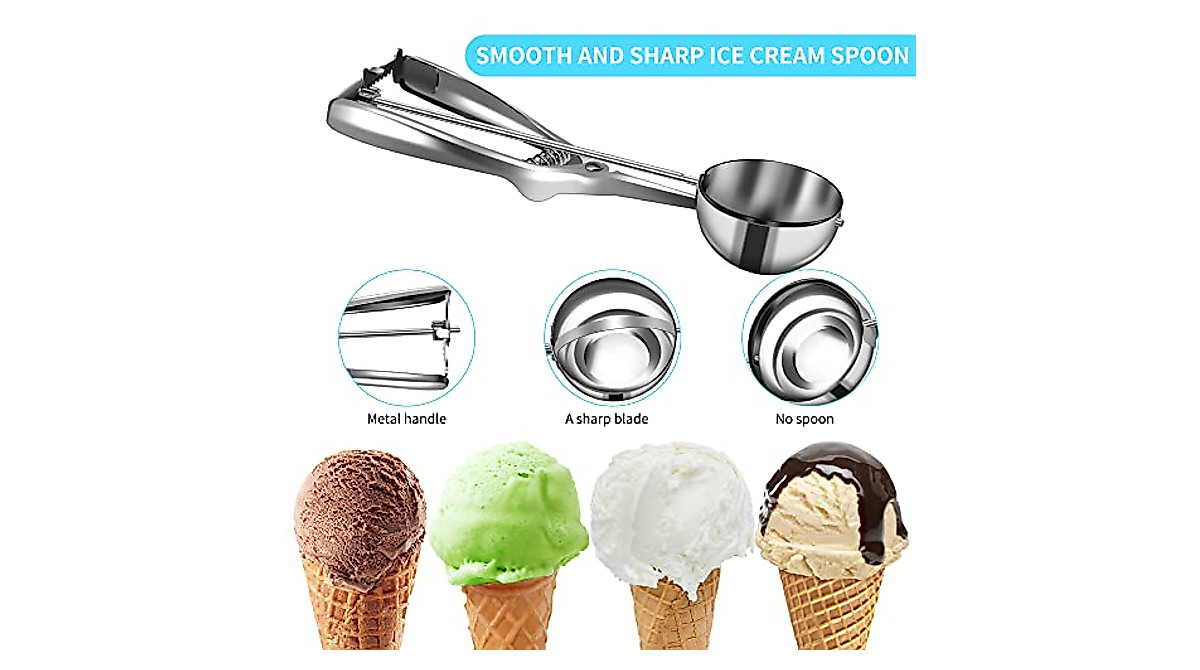 Premium Cookie & Ice Cream Scoop Set - 3 Sizes Stainless Steel