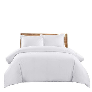 Royal Tradition Heavyweight Flannel, 100-Percent Cotton Full/Queen 3PC Duvet Cover Set, Solid White, 170 GSM