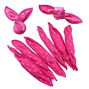 Locisne 20pcs No Heat Curlers You Can Sleep in, Hair Rollers for Long Hair DIY(Pink)