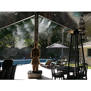 Mistcooling System - High pressure Misting System - Stainless Steel Tubing - 1500 PSI Misting Pump - DIY Misting System - Residential, Commercial & Industrial - (18 Ft Mist Line - 10 Nozzles)