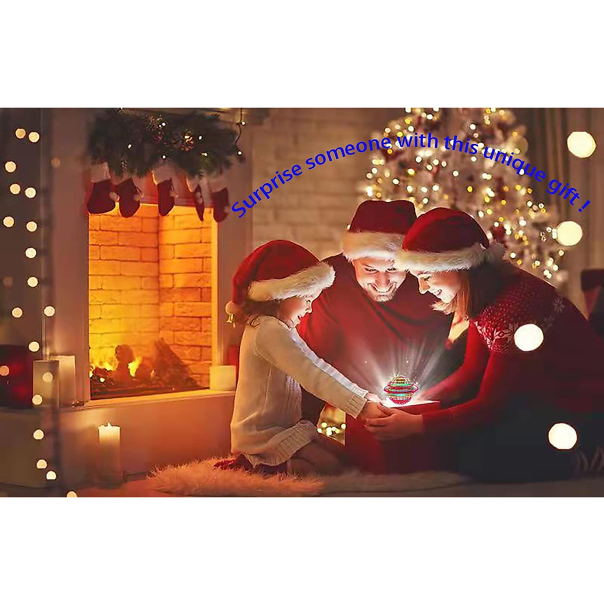 Flying Ball Toys- 2023 Upgraded, Built-in RGB Lights Spinner 360° Rotating,Spinning UFO Safe for Kids Adults Magic Flying Toys Outdoor Indoor,Globe Shape Magic Controller Mini Drone Flying Toy (red)