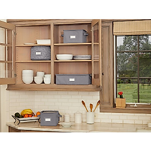Covermates Keepsakes Flatware Storage Box – Stackable, Reinforced Handles, China Storage, Graphite