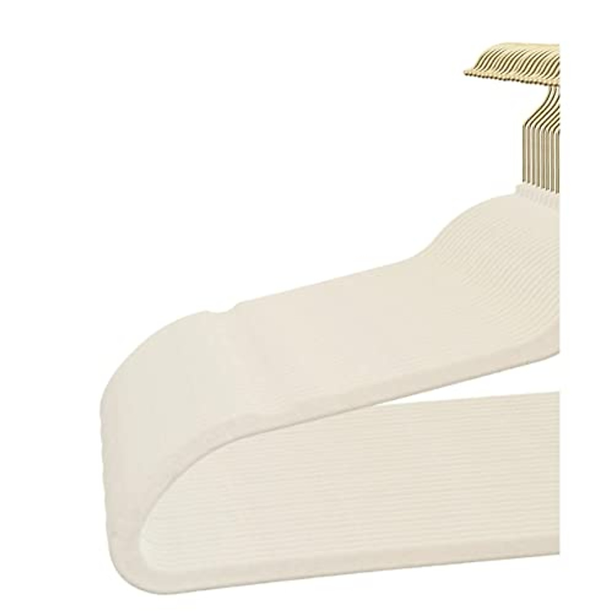 Non-Slip Velvet Clothing Hangers, 100 Pack, Pink - Black - Beige (Black)